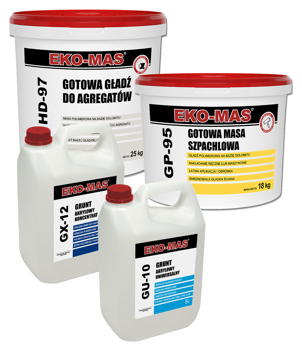 EKO-MAS GP-95 Gotowa Masa Szpachlowa | EKO-MAS Producent mas szpachlowych